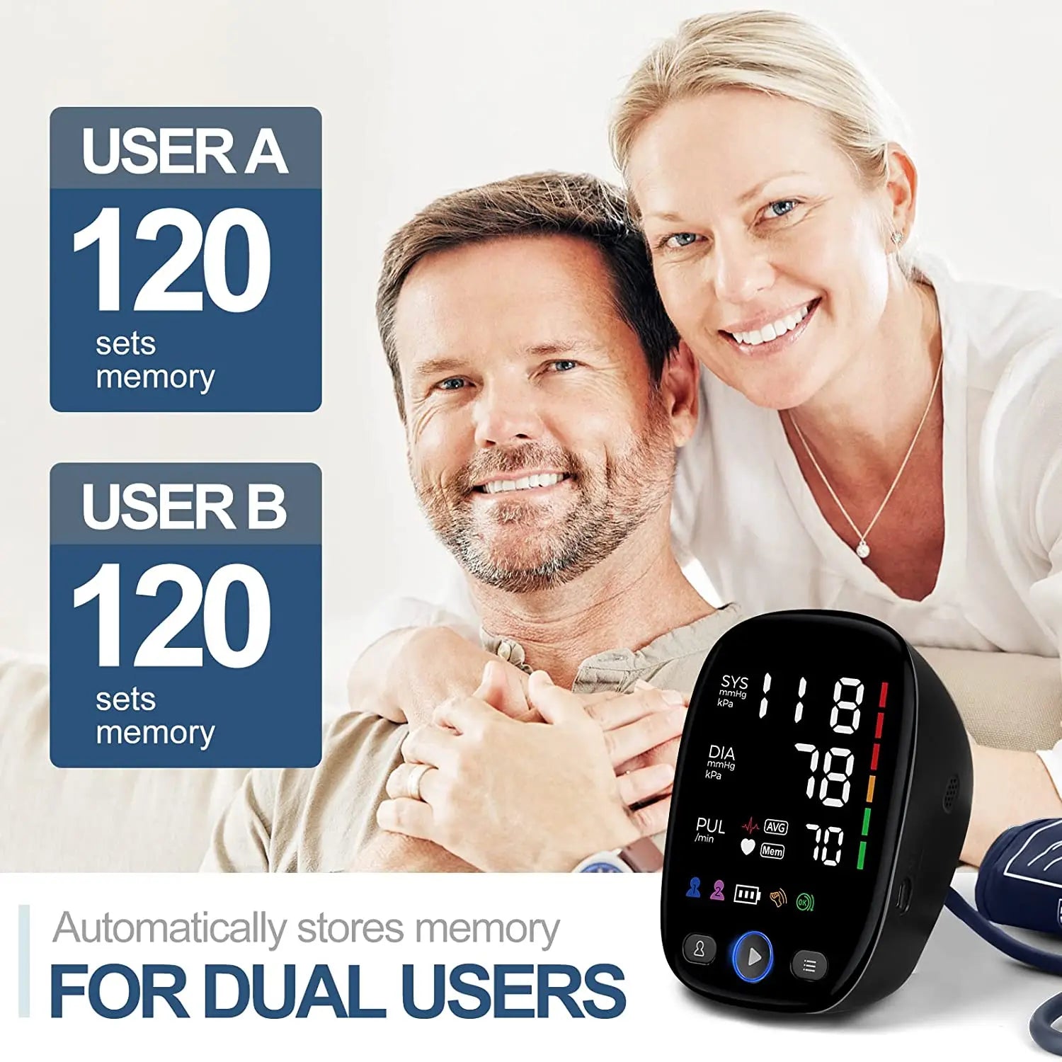 Automatic Blood Pressure Monitor – Upper Arm BP Cuff Machine with LED ...